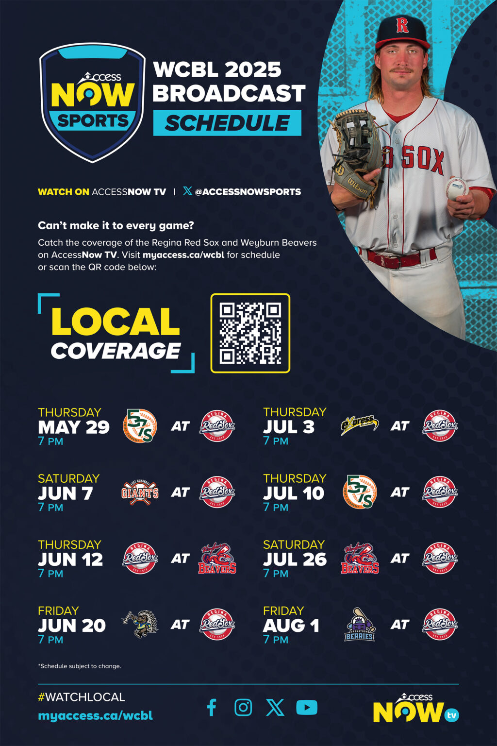 Access Now TV Schedule | Regina Red Sox